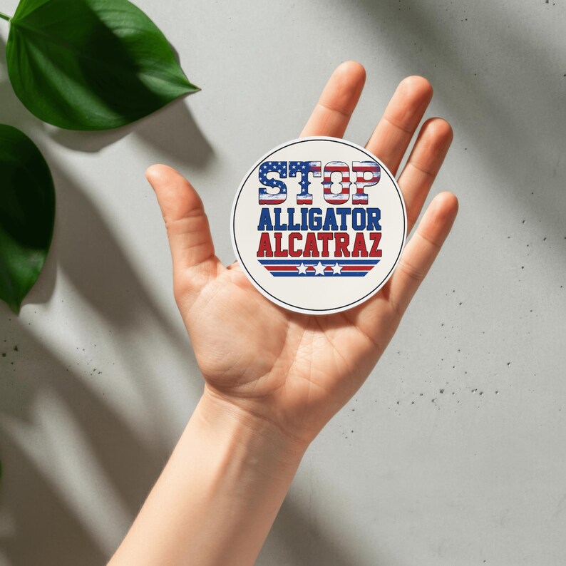 Stop Alligator Alcatraz Sticker - 3 Inch Anti Trump Resist Bumper ...