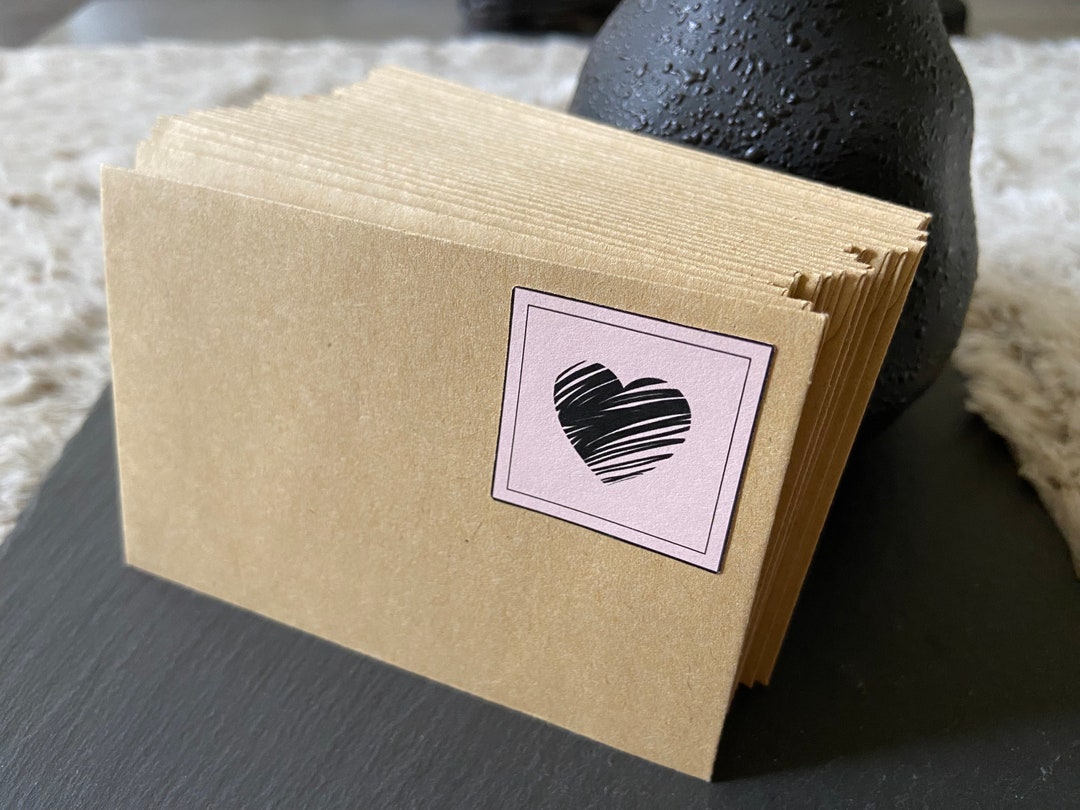 Pink Heart-stamped Mini Envelopes - Etsy