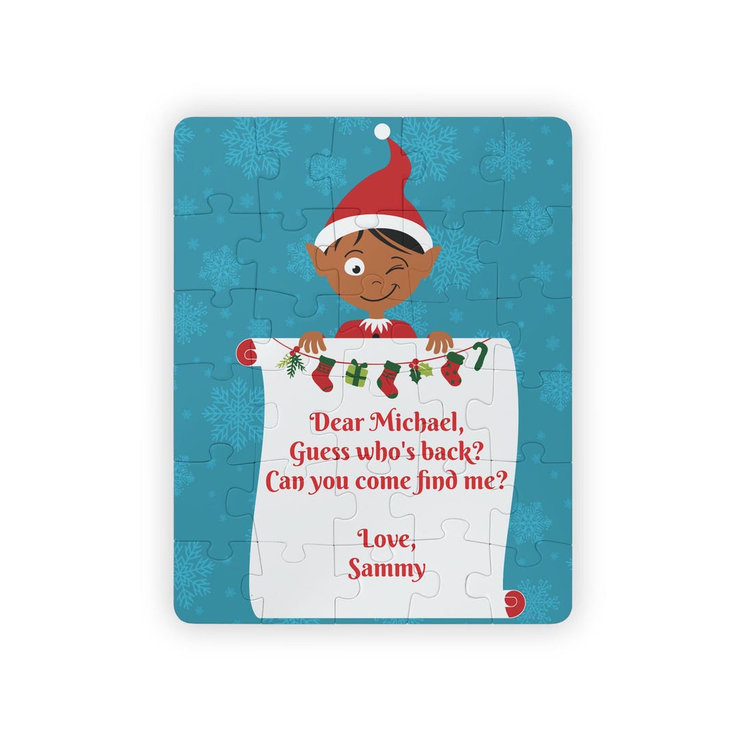 Personalized Boy Elf Puzzle for Kids, Custom Elf Puzzle, Children's ...