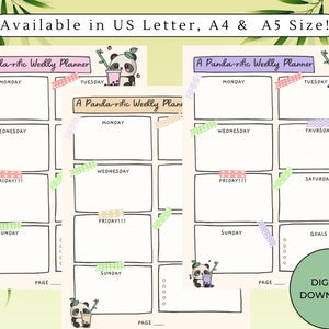 Printable Weekly Planner PDF Digital Download | Fillable Cute Kawaii ...