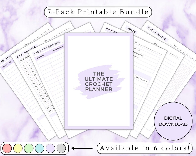 Printable Crochet Planner, Crochet Journal for Business PDF, Fillable ...
