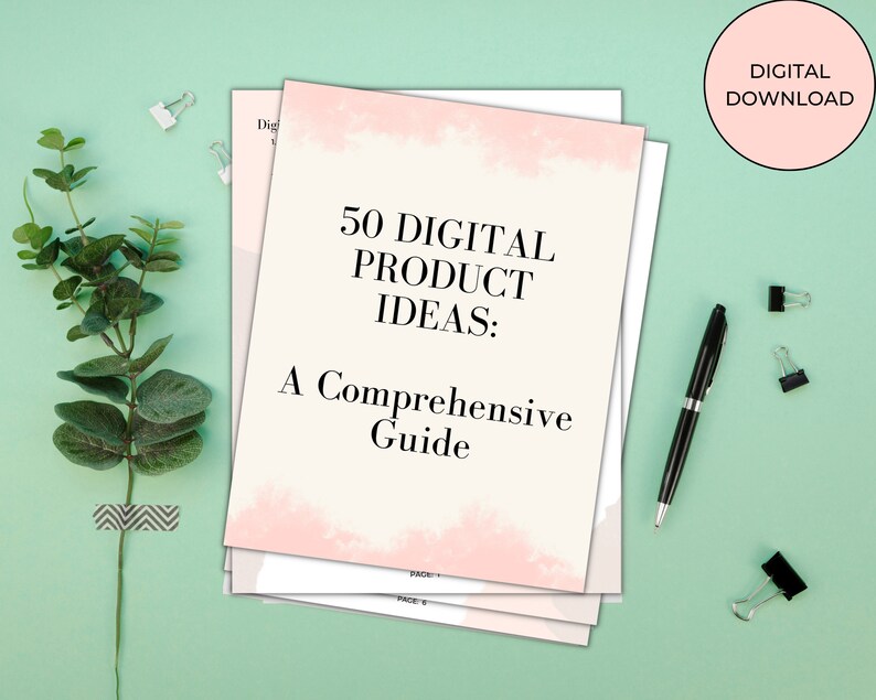 50 Digital Product Ideas E-book, Digital Printable Product Ideas ...