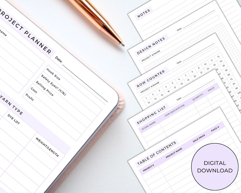 Printable Crochet Planner, Crochet Journal for Business PDF, Fillable ...