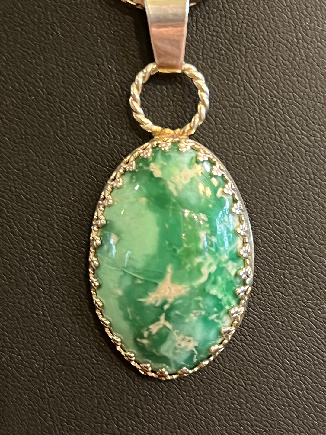 Large Variscite Pendant in Sterling Silver - Etsy