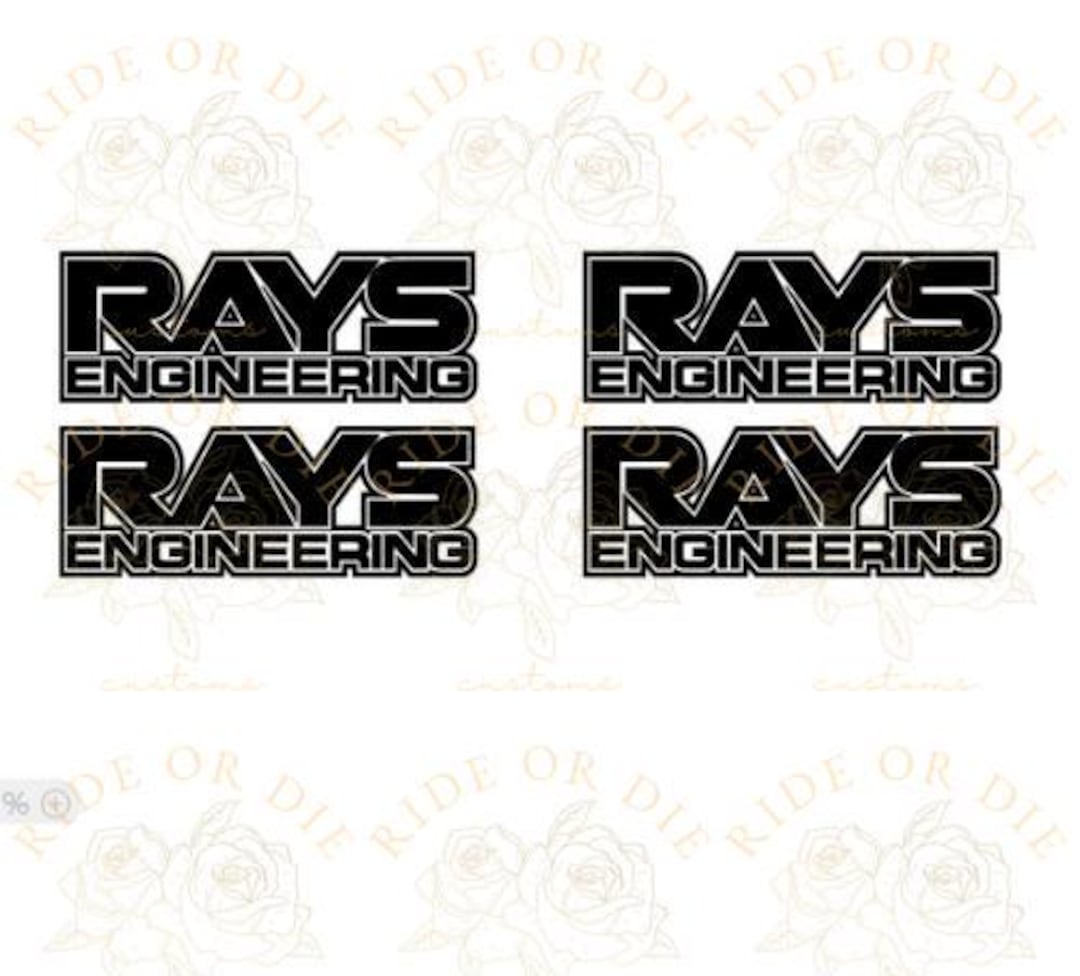 Rays Engineering Wheel Rim Vinyl Decal Sticker Set of 4 - Multi Sizes ...