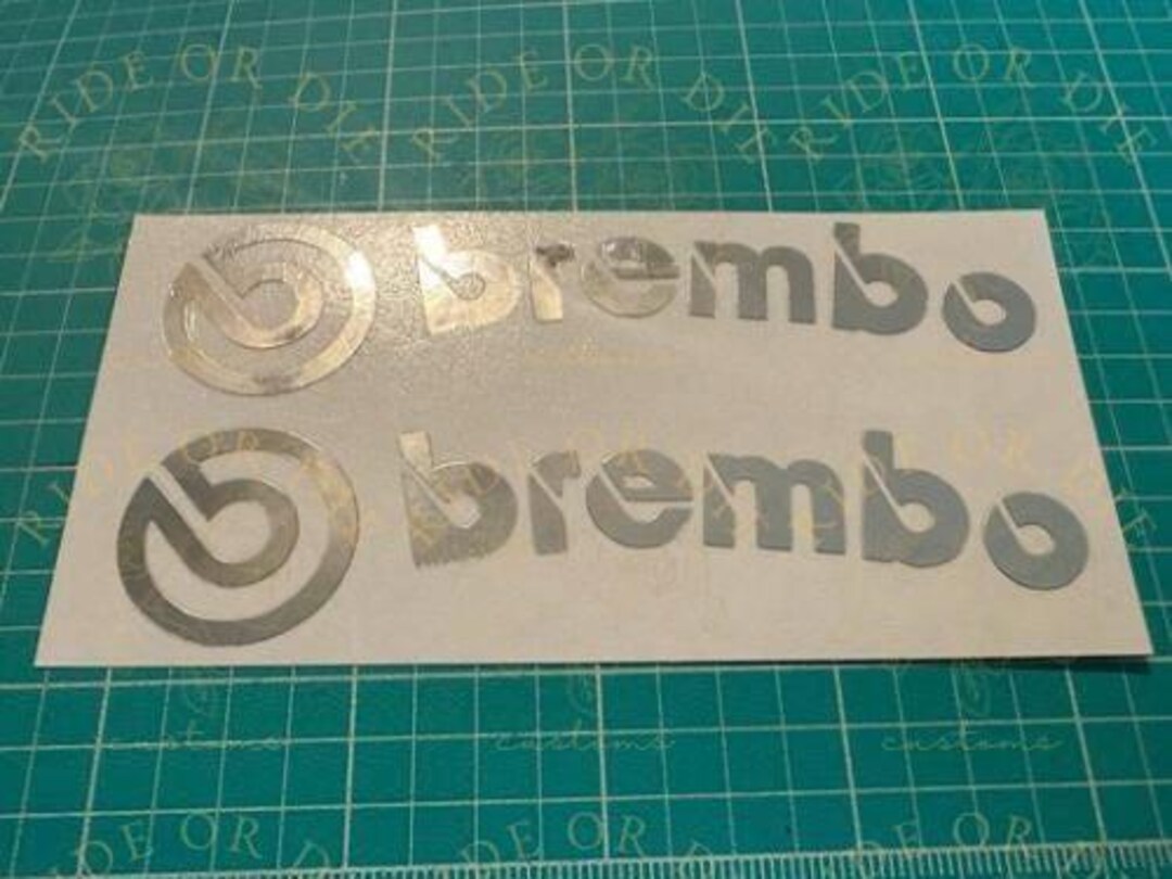CHROME Brembo Curved Brake Caliper Vinyl Decal Sticker Set of 2 - Multi ...