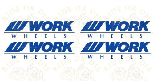 Work Wheels Rim Vinyl Decal Sticker Set of 4 Multi Sizes Multi Colors ...