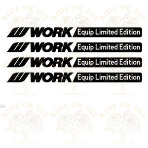 Work Equip Wheels Rim Vinyl Decal Sticker Set of 4 - Multi Sizes ...