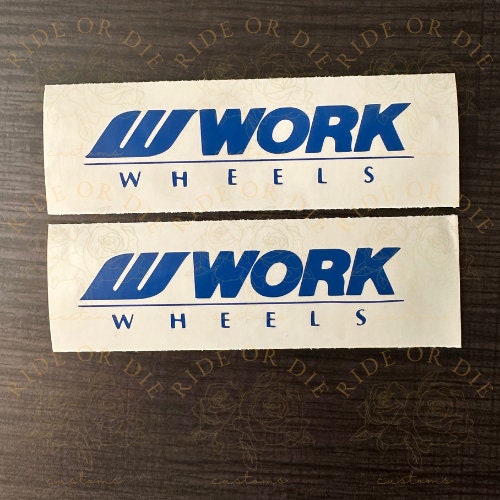 Work Wheels Rim Vinyl Decal Sticker Set of 2 Multi Sizes Multi Colors ...