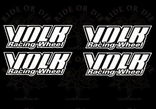 Volk Racing Wheels Rim Vinyl Decal Sticker Set of 4 Multi Sizes Multi ...