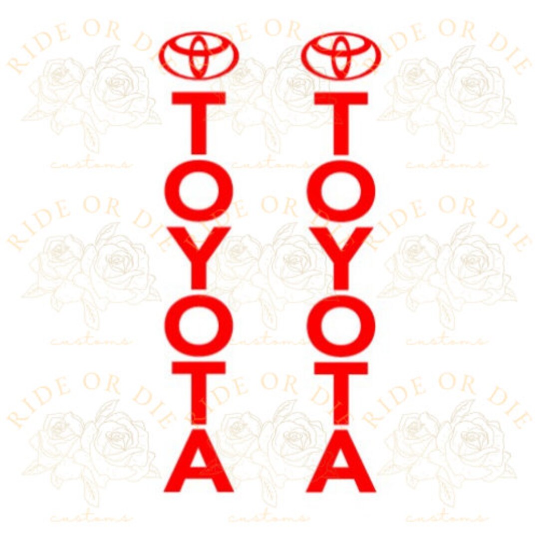 Toyota Vertical Vinyl Decal Sticker Set of 2 - Multi Colors/sizes - Etsy