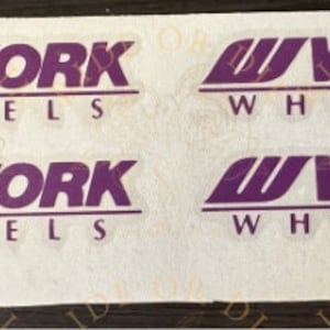 Work Wheels Rim Vinyl Decal Sticker Set of 4 - Multi Sizes - Multi ...