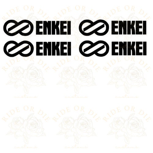 Enkei Wheels Rim Vinyl Decal Sticker Set of 4 Multi Sizes Multi Colors ...