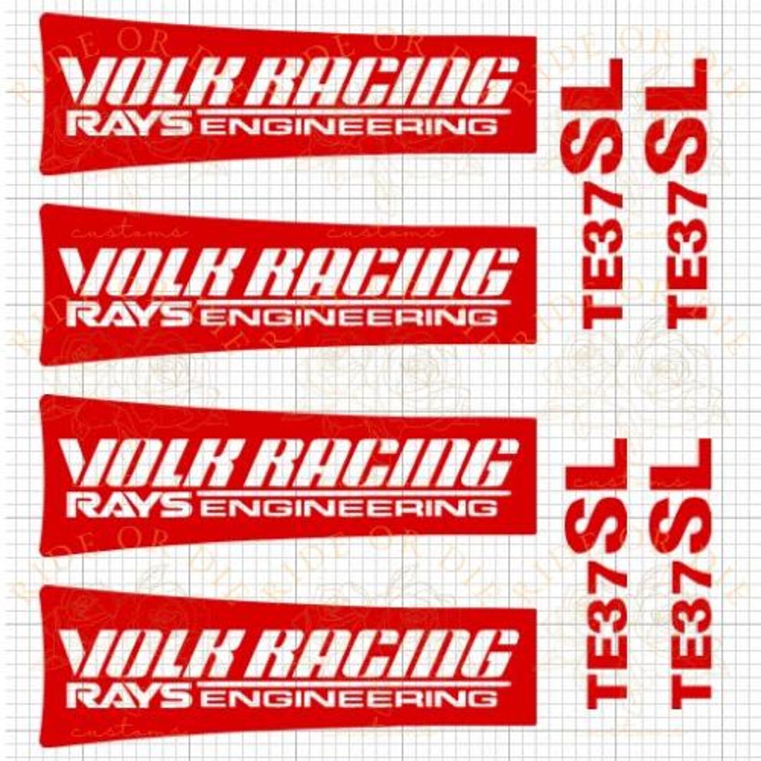 Volk TE37SL Wheels Spoke Vinyl Decal Sticker Set of 4 Multi Sizes Multi ...