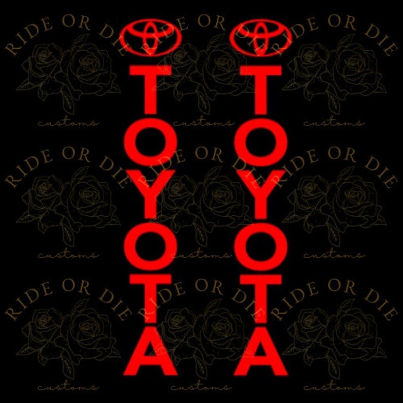 Toyota Vertical Vinyl Decal Sticker Set of 2 - Multi Colors/sizes - Etsy