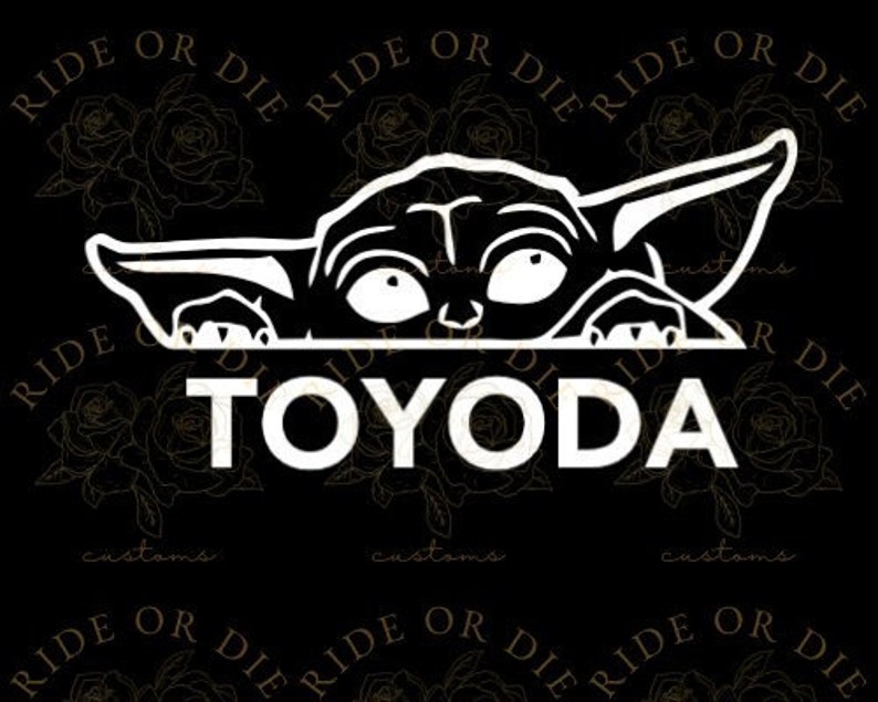 TOYODA YODA Vinyl Decal Sticker - Multiple Colors - Etsy