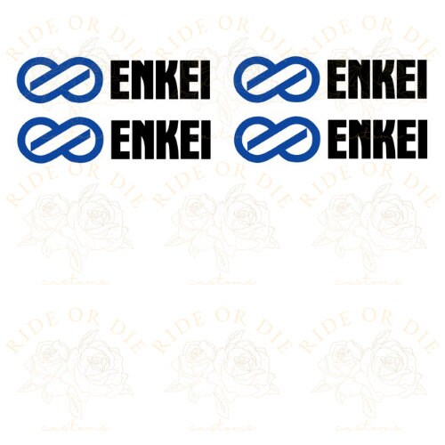 Enkei Wheels Rim Vinyl Decal Sticker Set of 4 Multi Sizes Multi Colors ...