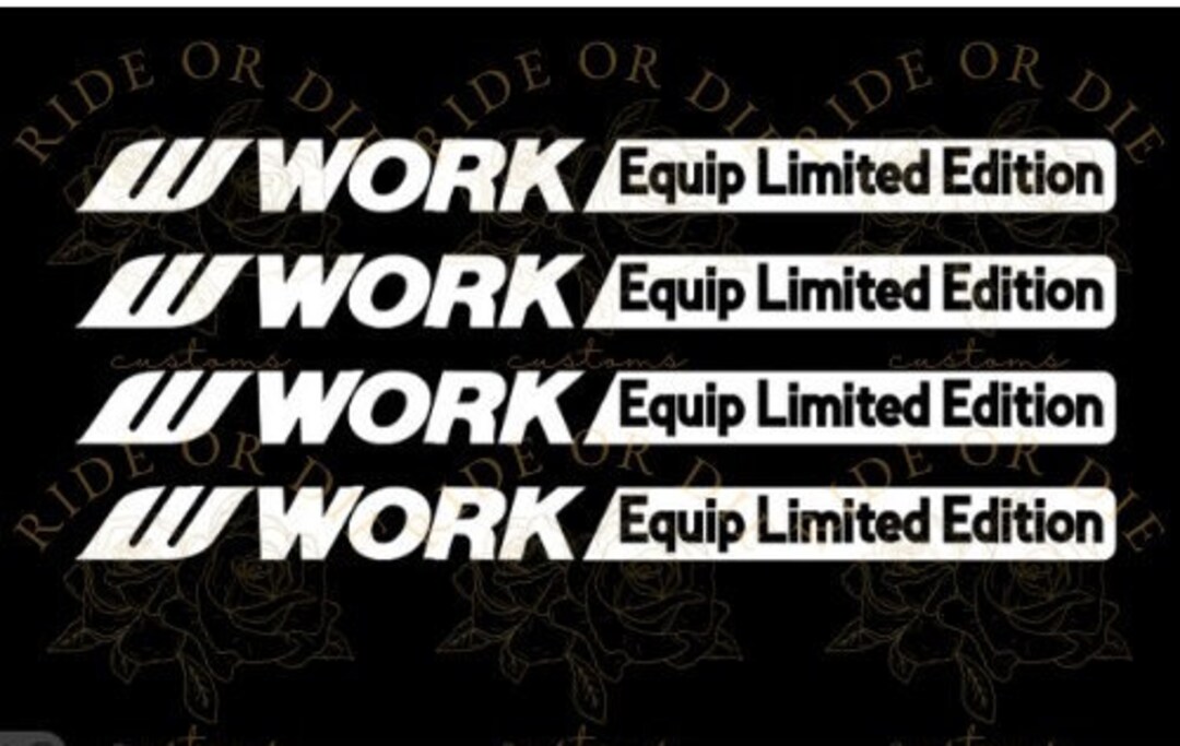 Work Equip Wheels Rim Vinyl Decal Sticker Set of 4 Multi Sizes Multi ...