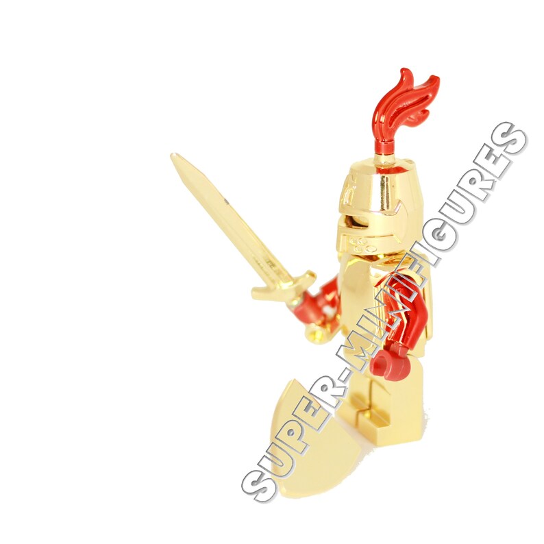 Lego Knight Castle Gold, Red Arms Chrome Minifigure custom MOC - Etsy