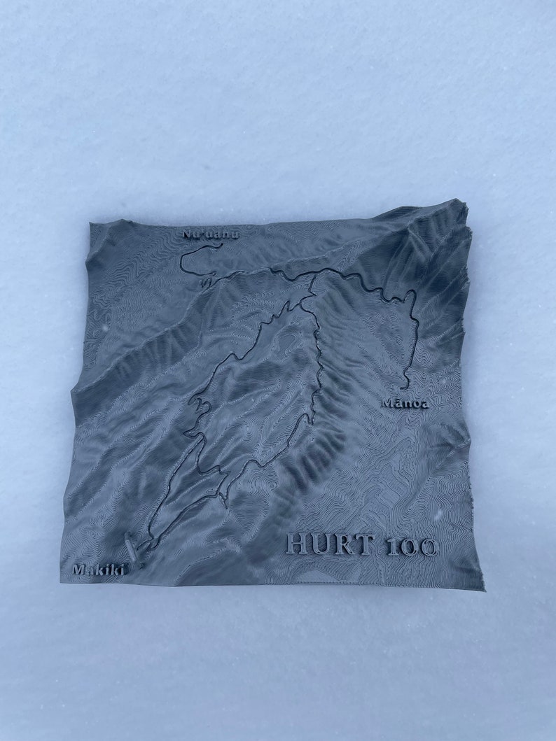 3D Printed Topographical Map Hurt 100 - Etsy