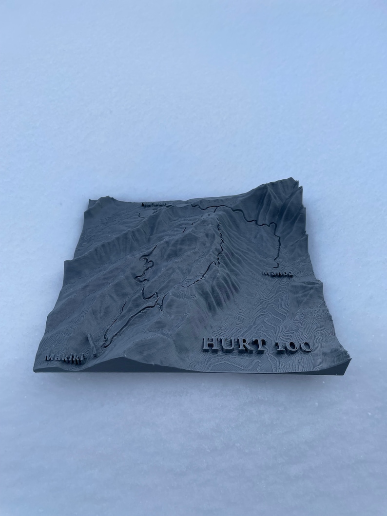 3D Printed Topographical Map- Hurt 100 - Etsy