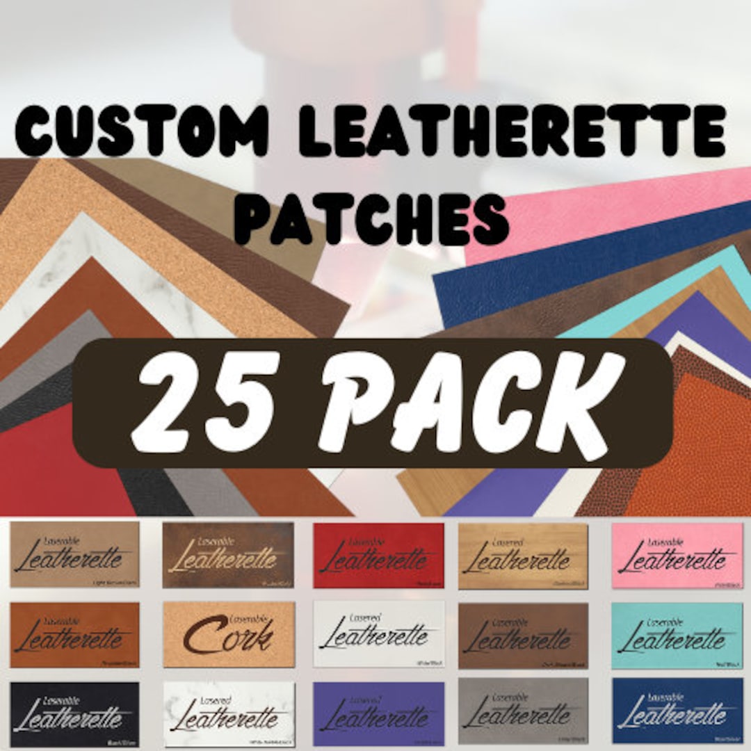 Custom Leatherette Patches 25-pack Personalized Hat Patch Iron-on Logo ...
