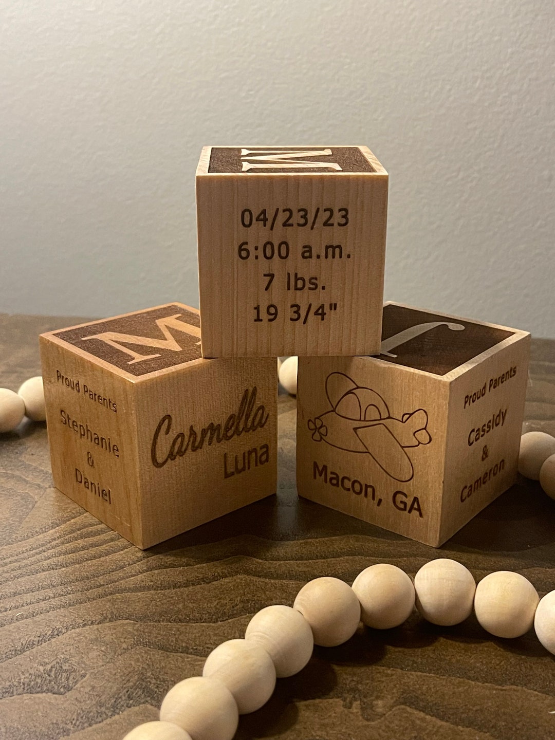 Personalized Baby Block | New Baby Birth Block | Custom Baby Stats ...