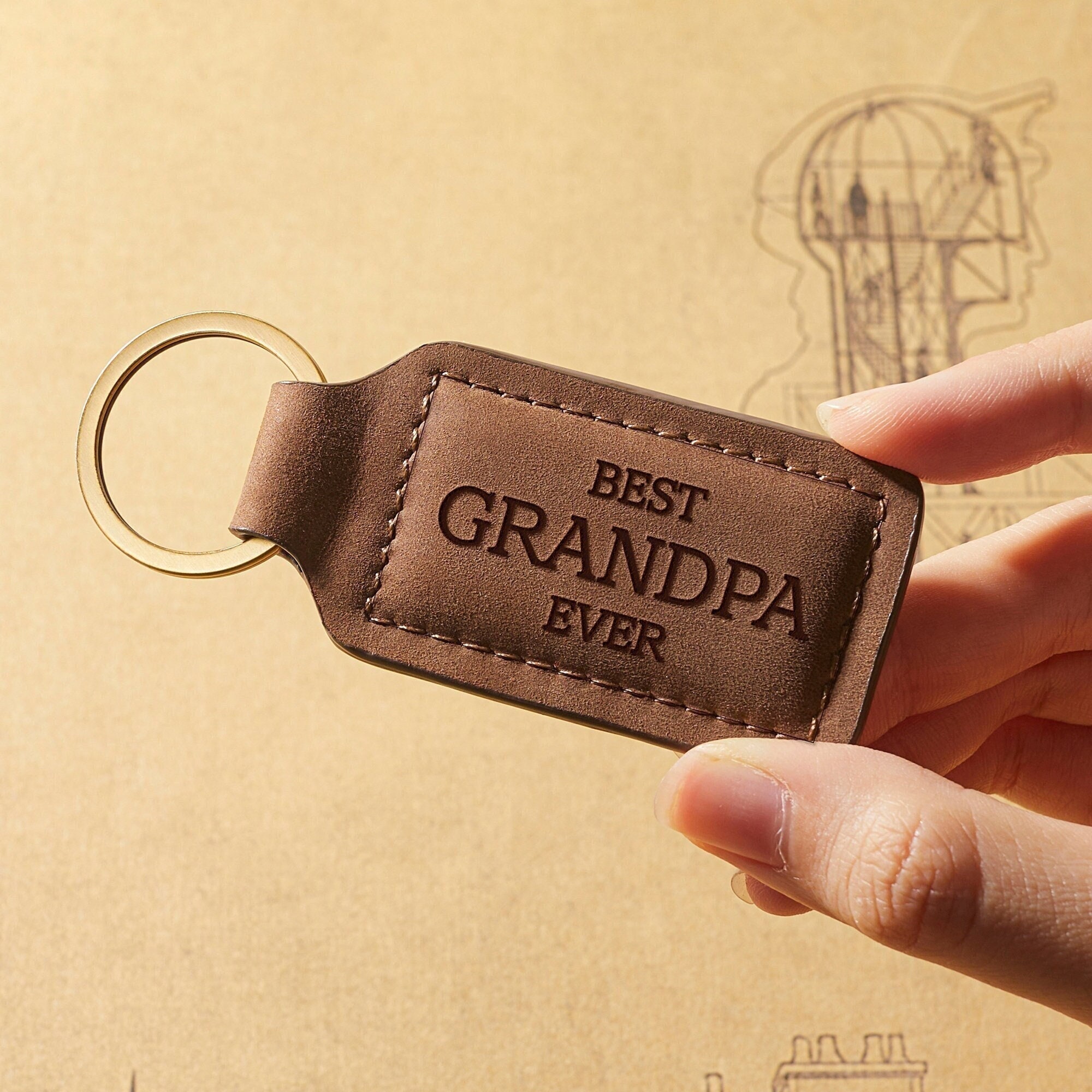 Best Grandpa Ever Keychain, Personalized Gift for Granddad From Kids ...