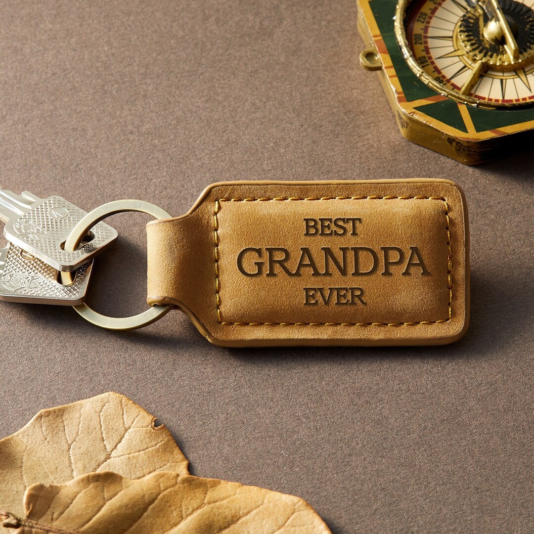 Best Grandpa Ever Keychain, Personalized Gift for Granddad From Kids ...