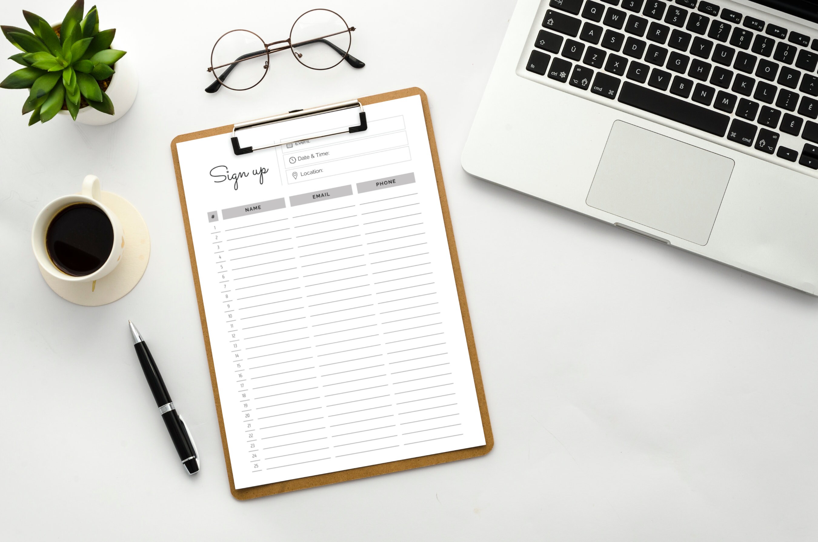 Sign up Sheet Printable | Event Sign up Sheet | A4, A5, Half & Letter ...