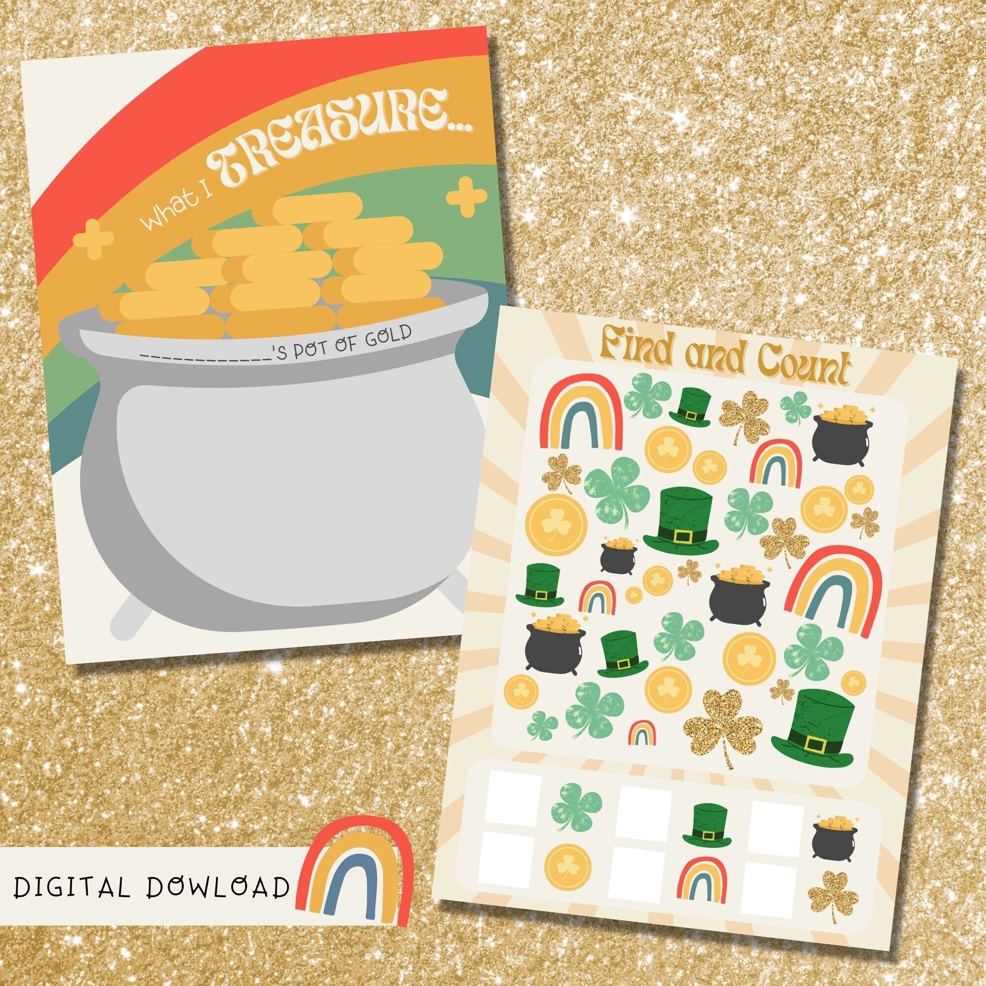 St Patricks Day Kids Activity Pot of Gold, St Patricks Game, St ...