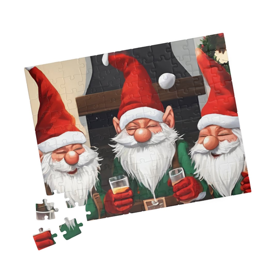 Drunken Gnomes Christmas Jigsaw Puzzle Eggnog Season Fun - Etsy