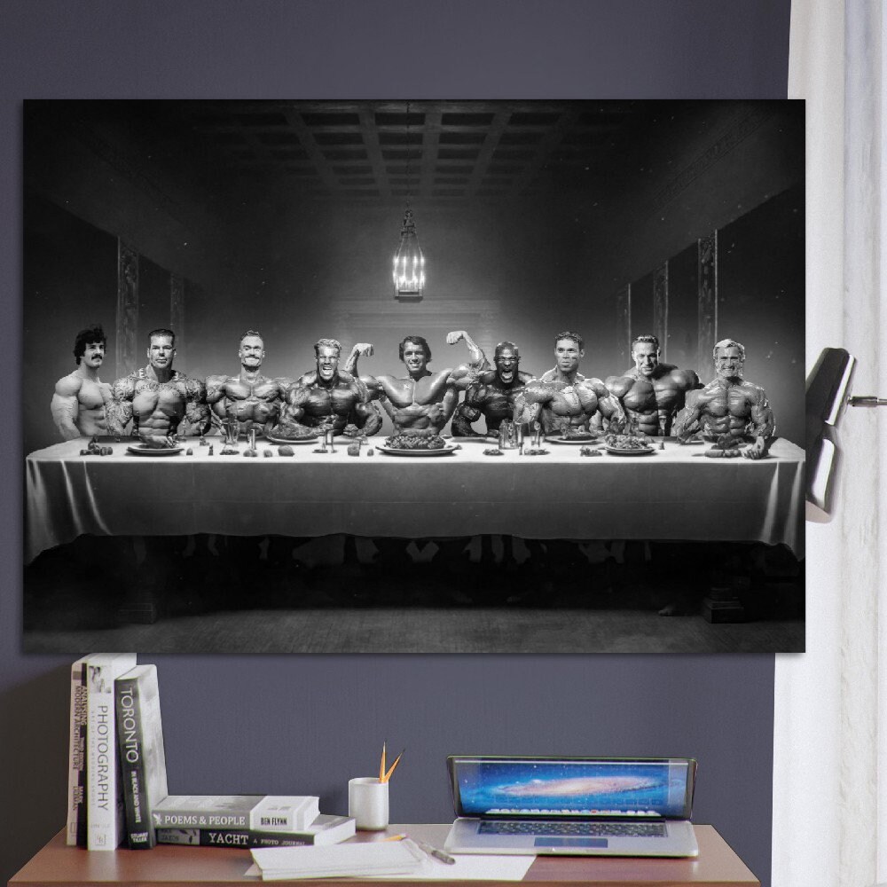 The Legends Last Supper Poster grayscale Gym Bodybuilding - Etsy