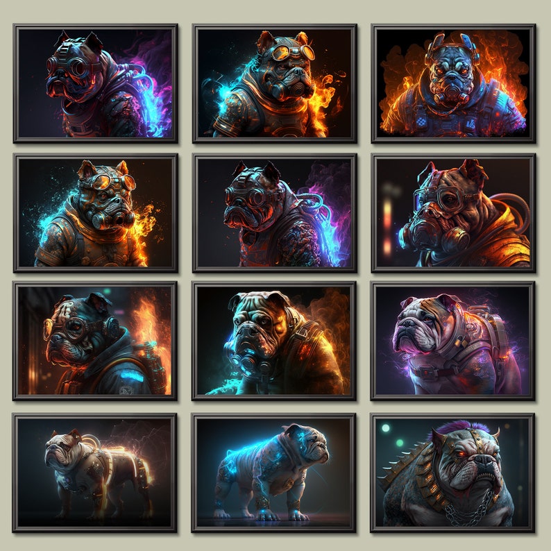 Bulldog Digital Art Poster: Digital Posters of Fashionable ...