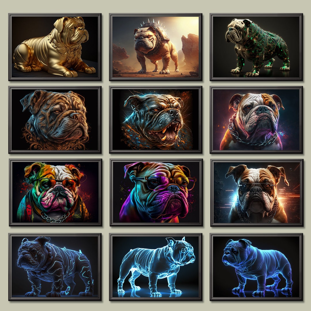 Bulldog Digital Art Poster: Digital Posters of Fashionable ...