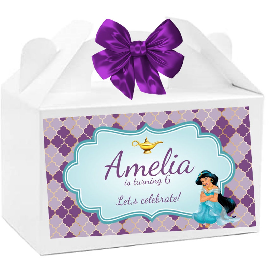 Princess Jasmine Digital Favor Box Template, Jasmine Birthday Party ...