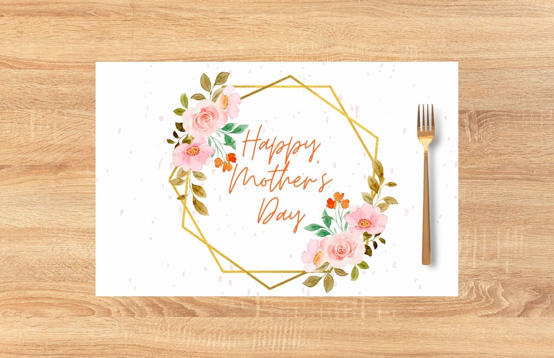 Mother's Day Digital Paper Placemat, Mother's Day Party Decor, Table ...