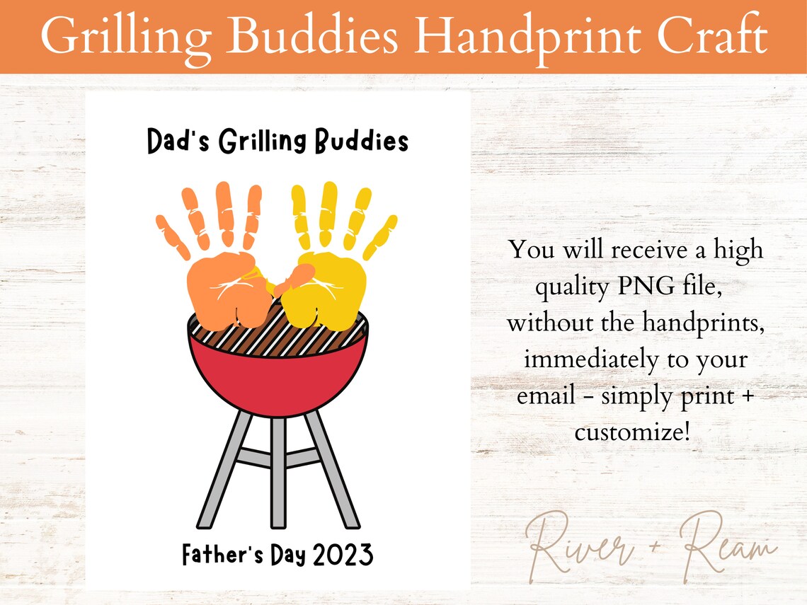 Grilling Buddies Handprint Craft, Printable, Kid Craft for Dad, Daycare ...