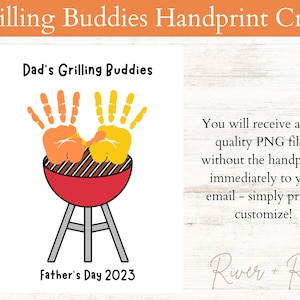 Grilling Buddies Handprint Craft, Printable, Kid Craft for Dad, Daycare ...