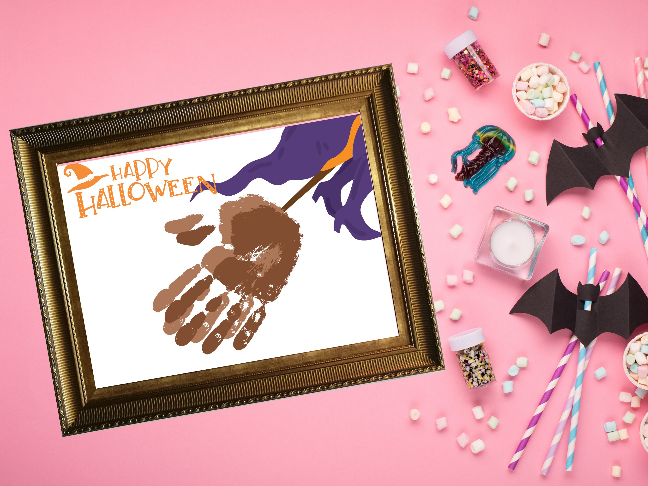 Witch Handprint Craft, Trick or Treat, Printable, Kid Craft, Daycare ...