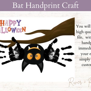 Bat Handprint Craft, Trick or Treat, Printable, Kid Craft, Daycare ...