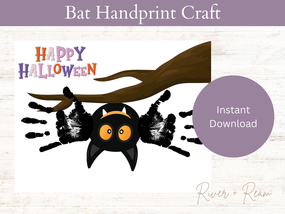 Bat Handprint Craft, Trick or Treat, Printable, Kid Craft, Daycare ...