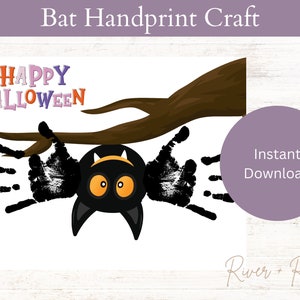Bat Handprint Craft, Trick or Treat, Printable, Kid Craft, Daycare ...