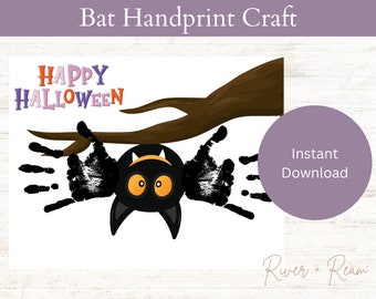 Bat Footprint Craft, Trick or Treat, Printable, Kid Craft, Daycare ...