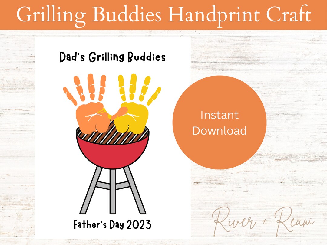 Grilling Buddies Handprint Craft, Printable, Kid Craft for Dad, Daycare ...