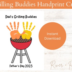 Grilling Buddies Handprint Craft, Printable, Kid Craft for Dad, Daycare ...