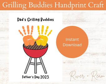 Father's Day Fishing Handprint Craft, Printable, Kid Craft for Dad ...