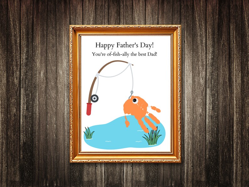 Father's Day Fishing Handprint Craft, Printable, Kid Craft for Dad ...