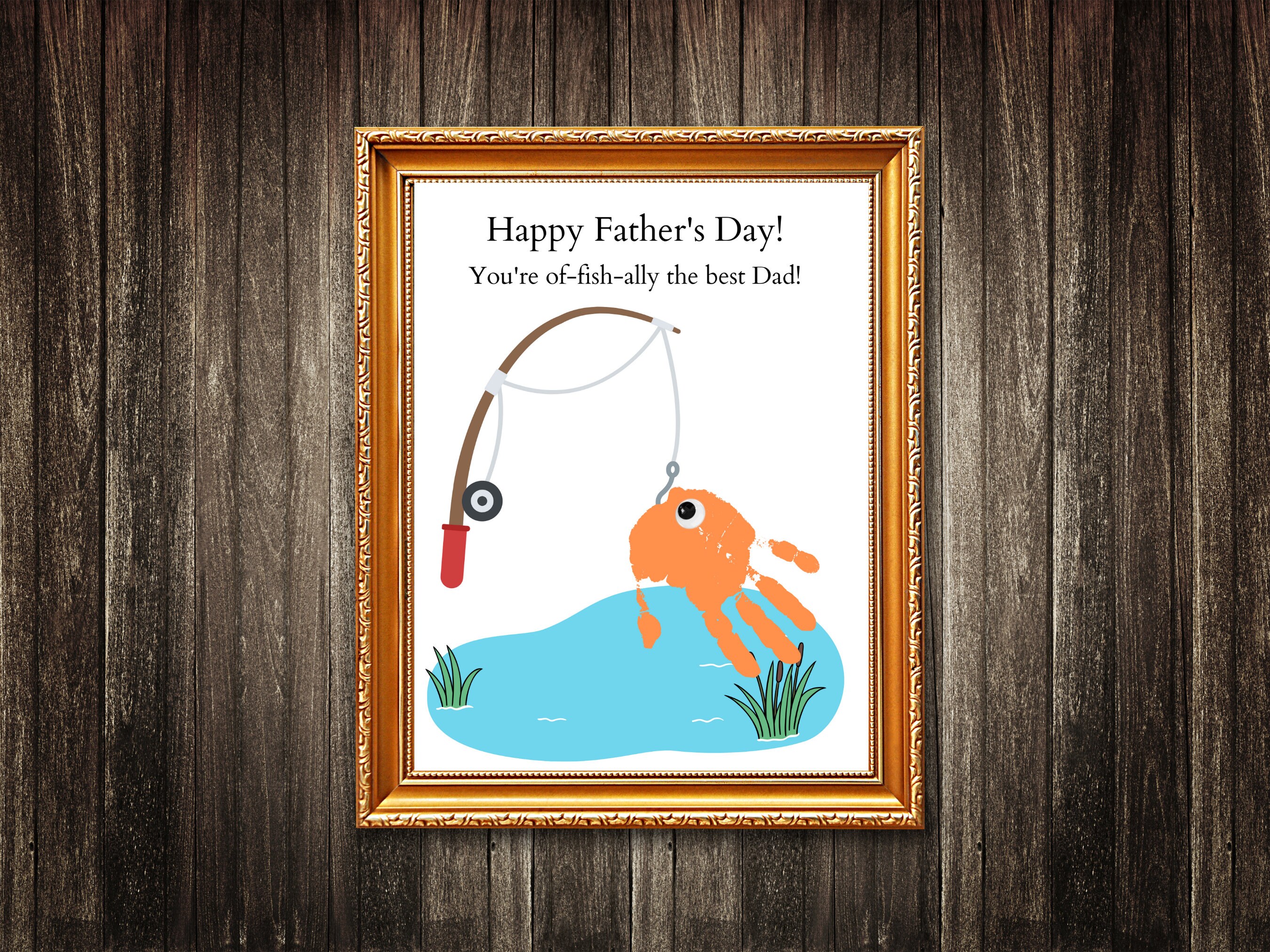 Father's Day Fishing Handprint Craft, Printable, Kid Craft for Dad ...
