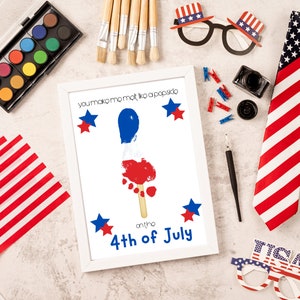 4th of July Popsicle Footprint Craft, Printable, Kid Craft, Daycare ...